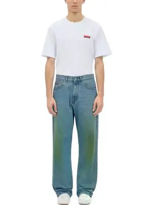 MSGM Logo Detail Straight Leg Jeans - Blue