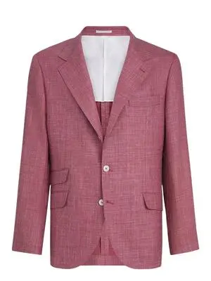 Brunello Cucinelli Wool-silk-linen Deconstructed Blazer - Red