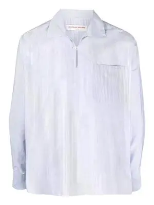 Orlebar Brown Thwaites Striped Long-sleeved Shirt - Blue