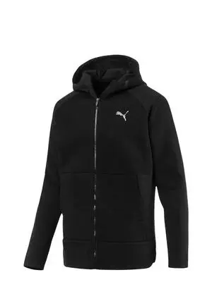 PUMA Hooded Zip-up T-shirt - Black