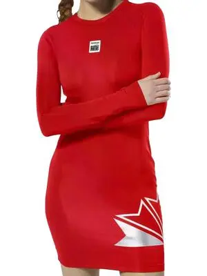 REEBOK Long-sleeve Mini Dress Red