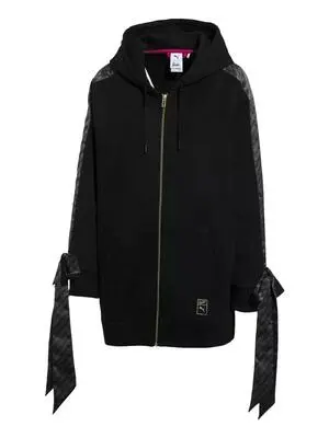 PUMA X Barbie Full Zip Hoodie With Tie Sleeves - Black