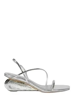 Simkhai Bridget Shell-motif Wedge Sandals - Silver