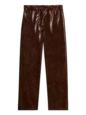 A PAPER KID Elasticated Waistband Trousers - Brown