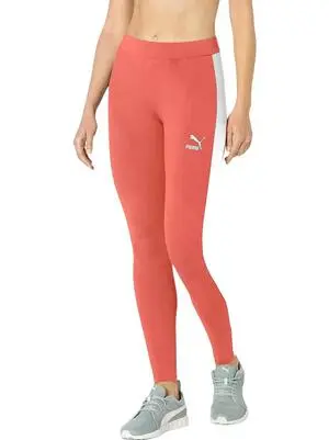 PUMA Logo Stripe Leggings - Red