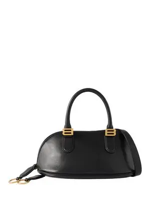 Balenciaga Embellished Leather Shoulder Bag - Black