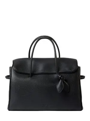 Jacquemus Leather Tote Bag With Knotted Flap - Black