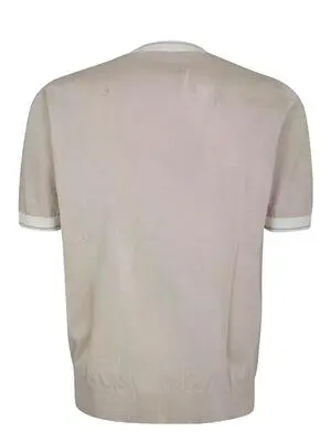 Eleventy Ribbed Design T-shirt - Neutrals