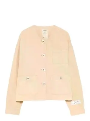 Sandro Denim Jacket With Button Fastening - Neutrals