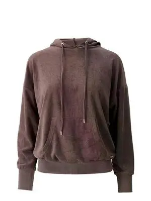 Melissa Odabash Hooded Kangaroo Pocket Sweatshirt - Brown