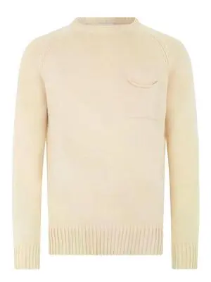 BALLANTYNE Raglan Sleeve Sweater With Chest Pocket - Neutrals