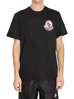 Moncler Logo-patch Cotton T-shirt - Black