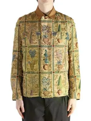 JUNYA WATANABE Junya Watanabe MAN Floral Print Fringed Jacket