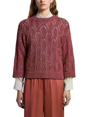 Peserico Sequinned Cordonnet Sweater - Red
