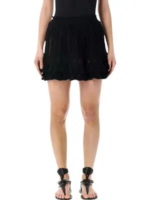 MARANT ETOILE Nelle Cotton Knit Mini Skirt - Black