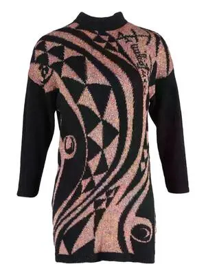 Emilio Pucci Geometric Pattern Sweater Dress - Black