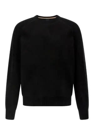 BOSS Raglan Sleeve Crew Neck Sweater - Black
