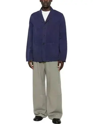 Studio Nicholson Single-breasted Jacket With Patch Pockets - Blue