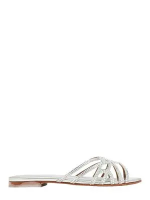 NICOLI Pasqelina Crystal Embellished Sandals - Silver