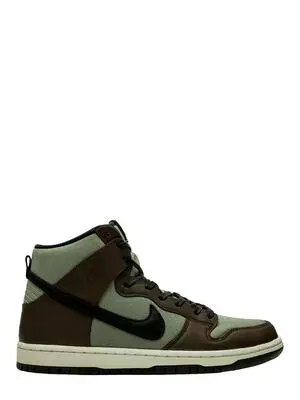 Nike Nike SB Dunk High Pro Baroque Leather And Canvas Sneakers Brown