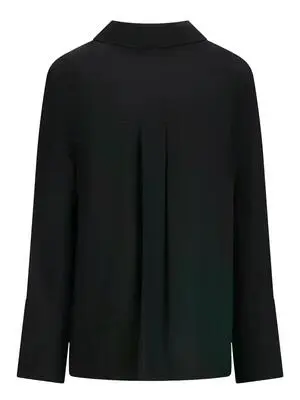 Max Mara V-neck Long Sleeve Top With Buttoned Cuffs - Black