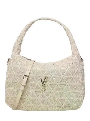 V°73 Braided Handle Shoulder Bag With Logo Detail - Neutrals