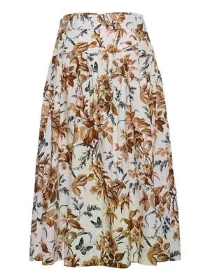 Cara Cara Jiya Floral Midi Skirt - Neutrals
