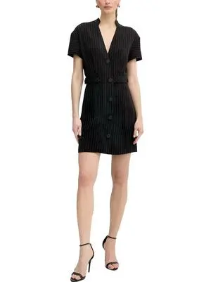 Armani Exchange Striped Mini Dress - Black