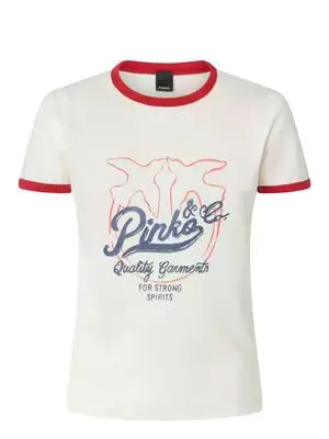 Pinko Printed Trim T-shirt - Neutrals