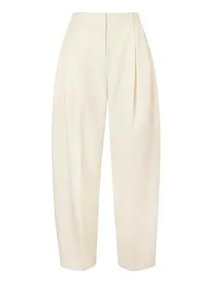Jacquemus D'homme Pleated Wool Tapered Trousers - Neutrals