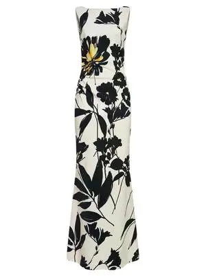 Chiara Boni La Petite Robe Sleeveless Floral Print Gown - Neutrals