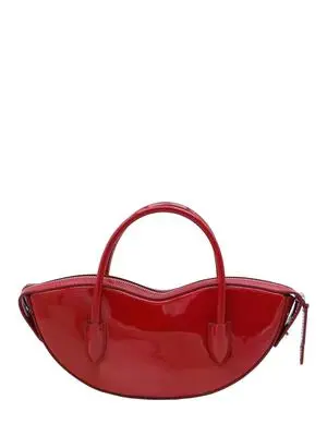 Fiorucci Leather Shoulder Bag With Zip Detail - Red