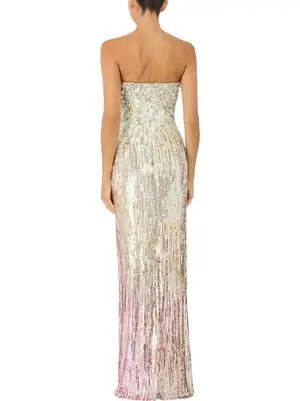 Jenny Packham Cesonia Embellished Maxi Dress - Grey