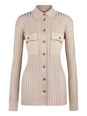 TOD'S Ribbed Chest-pocket Cardigan - Neutrals