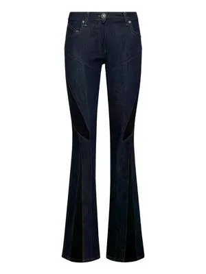 John Richmond Panelled Flared Leg Jeans - Blue