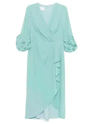 Rosa Clara Floral Detail Midi Dress - Blue