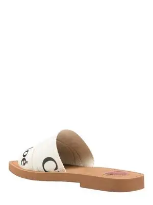 Chloé Woody Logo-detail Slides - Neutrals