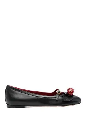VALENTINO Valentino Garavani Black Cherry Embellished Ballet Flats