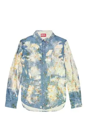 DIESEL® Floral Print Long-sleeve Shirt - Blue