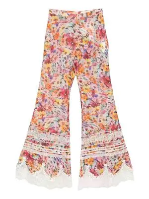 Zimmermann Luna Floral Lace Trousers - Pink