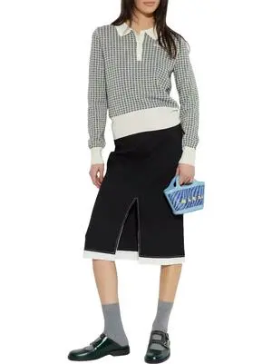 Marni Patterned Polo Knit Top - Neutrals