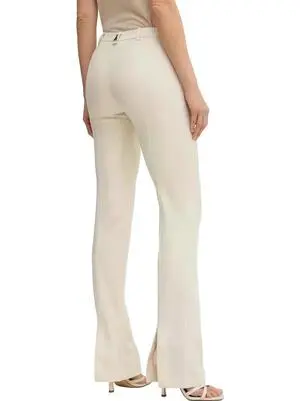 Patrizia Pepe Emblem Detail Flared Trousers - Neutrals