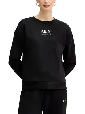 Armani Exchange Crew-neck Logo Sweatshirt - Black
