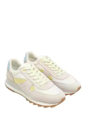 Bimba Y Lola Scalloped Trim Lace-up Sneakers - Neutrals