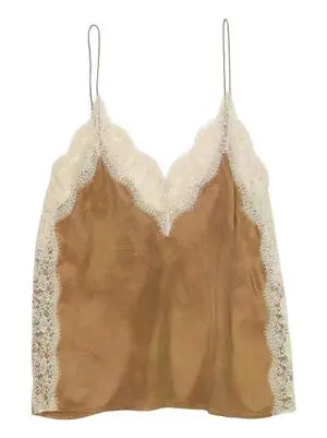 Bimba Y Lola Lace Trim V-neck Camisole - Brown