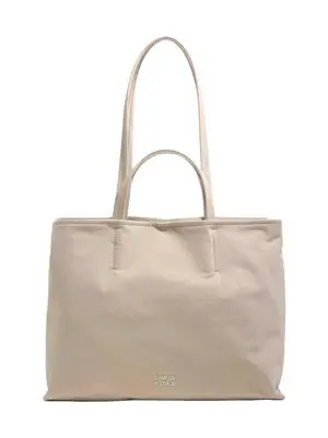Bimba Y Lola Large Tote Bag With Chihuahua Logo Plaque - Neutrals