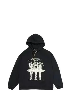 Bimba Y Lola Graphic Print Drawstring Hoodie - Black