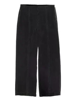 Bimba Y Lola Straight-leg Washed Trousers - Black