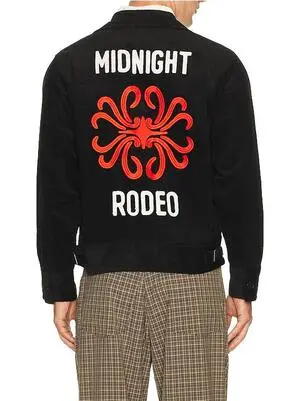 MIDNIGHT RODEO Corduroy Graphic Jacket - Black
