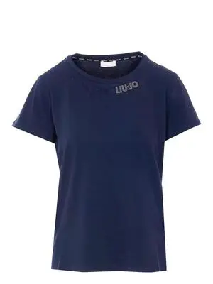 Liu Jo LIU JO Embellished Logo T-Shirt Blue
